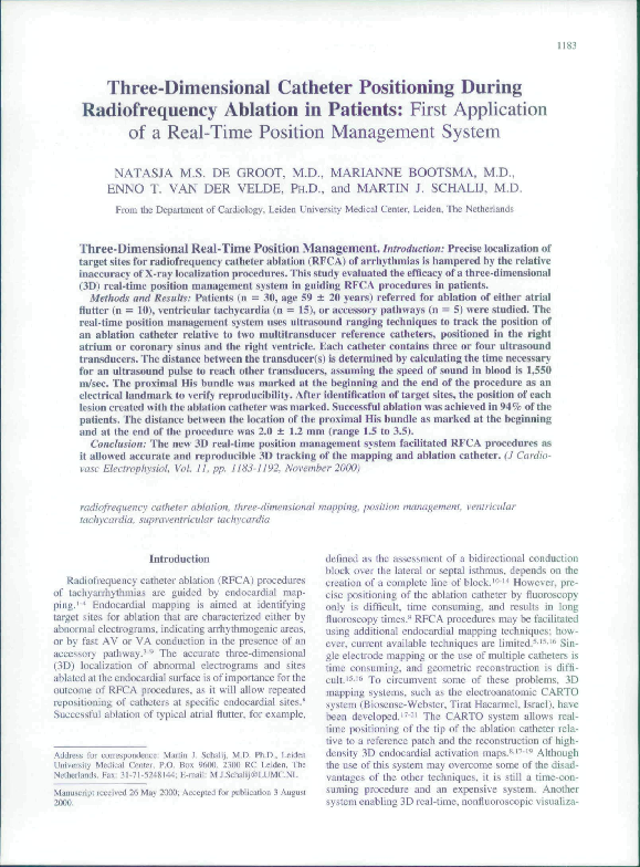 (PDF) Three-Dimensional Catheter Positioning During Radiofrequency ...