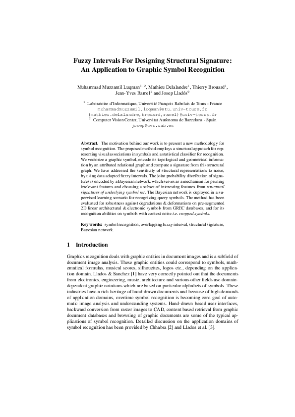 (PDF) Fuzzy Intervals for Designing Structural Signature: An Application to Graphic Symbol ...