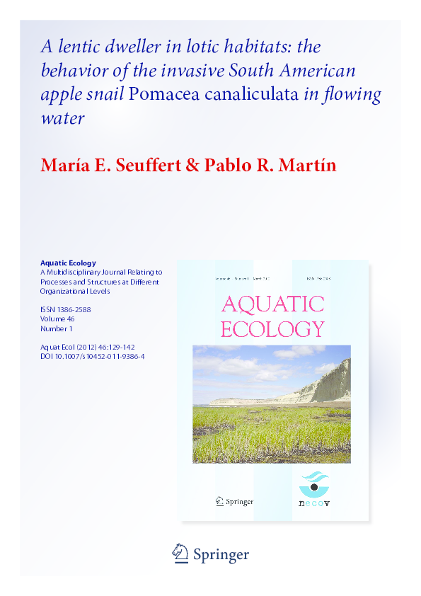 (PDF) A lentic dweller in lotic habitats: the behavior of the invasive ...
