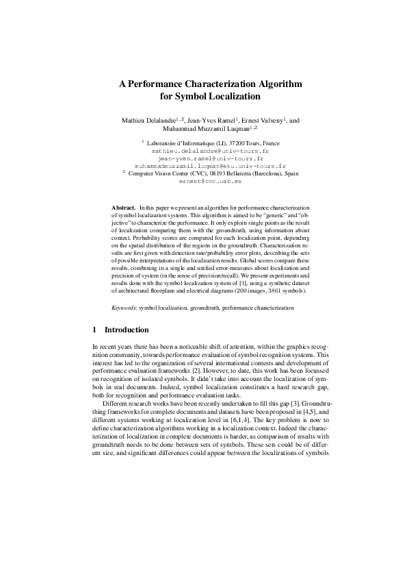 (PDF) A Performance Characterization Algorithm for Symbol Localization