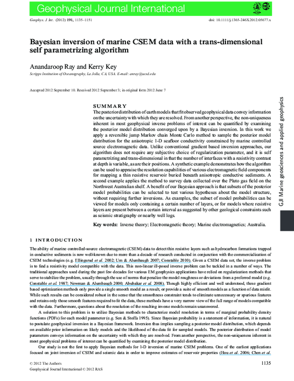 Pdf Frequency Domain Full Waveform Elastic Inversion Of Marine Seismic Data From The Alba