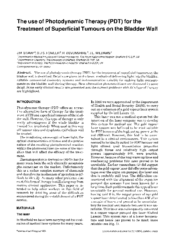 (PDF) The use of photodynamic therapy (PDT) for the treatment of ...