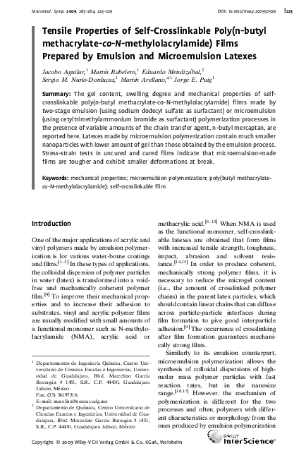 (PDF) Tensile Properties of Self-Crosslinkable Poly(n-butyl ...