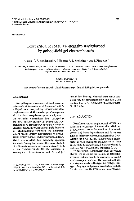(PDF) Genetic Diversity of Coagulase-Negative Staphylococci