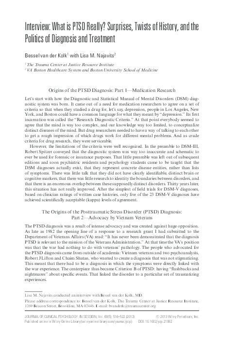 (PDF) Interview: What is PTSD Really? Surprises, Twists of History, and ...