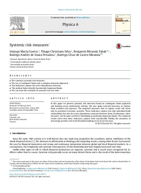 Pdf Systemic Risk Measures