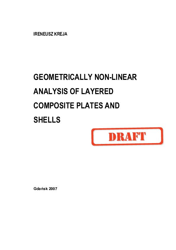 (PDF) Geometrically non-linear analysis of layered composite plates and ...