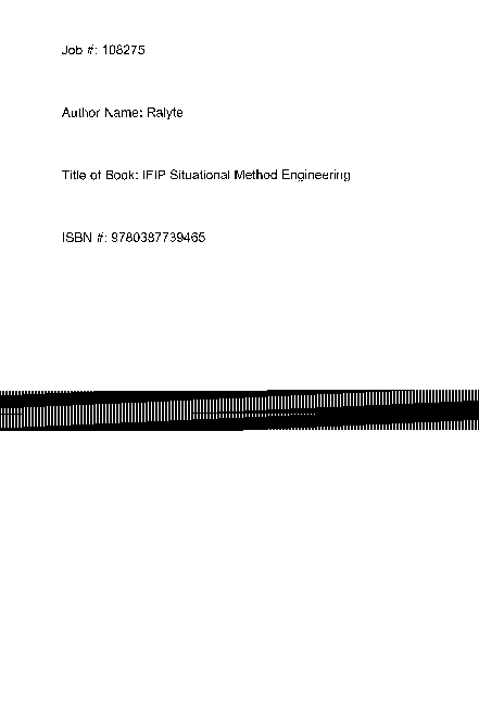 (PDF) Situational Method Engineering: Fundamentals and Experiences