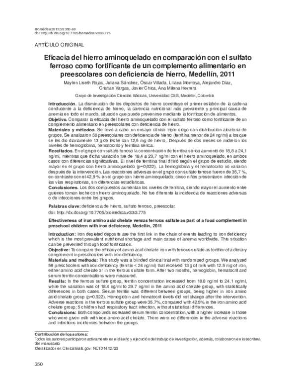 (PDF) Eficacia del hierro aminoquelado en comparación con el sulfato ...