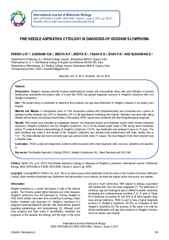(PDF) Fine Needle Aspiration Cytology in Diagnosis of Metastatic ...