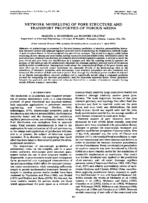 (PDF) Network modelling of pore structure and transport properties of ...