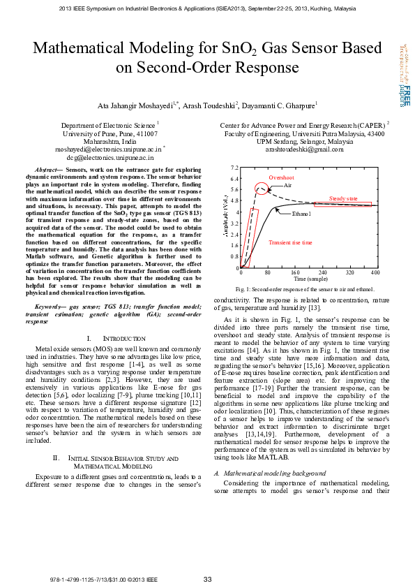 (PDF) Mathematical modeling for SnO 2 gas sensor based on second-order response