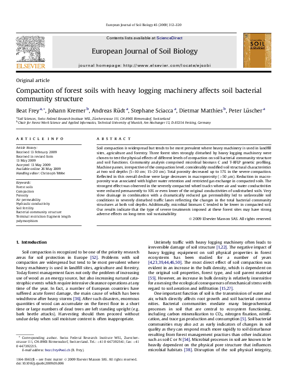 (PDF) Compaction of forest soils with heavy logging machinery affects ...
