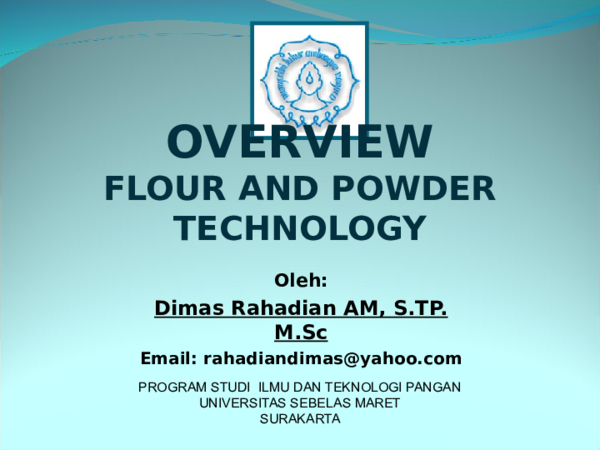 (PPT) Flour dan Powder Technology
