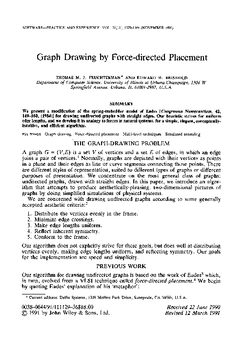 (PDF) Graph drawing by force-directed placement