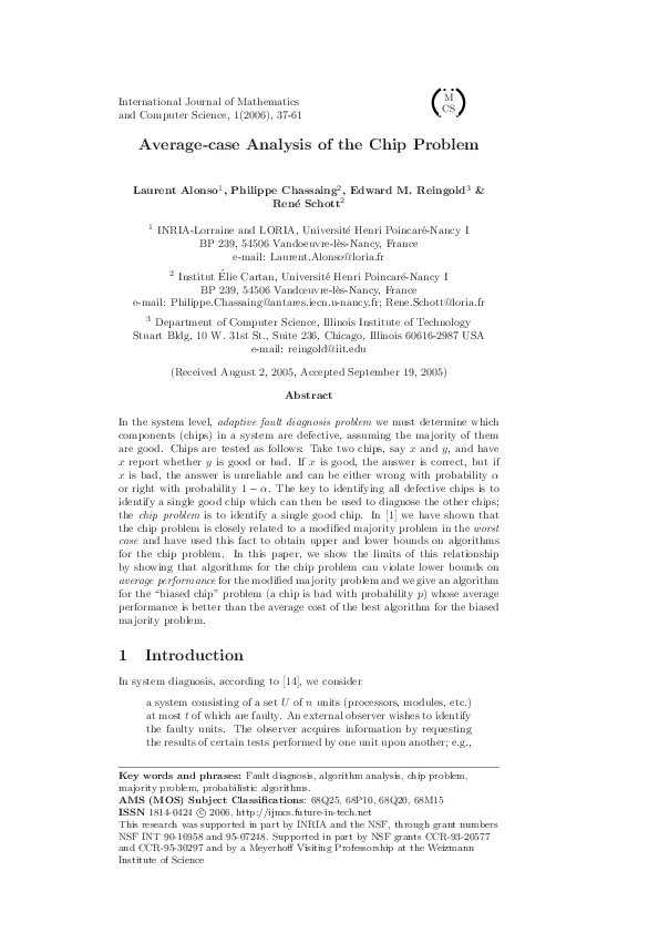 (PDF) Average-Case Analysis of the Chip Problem
