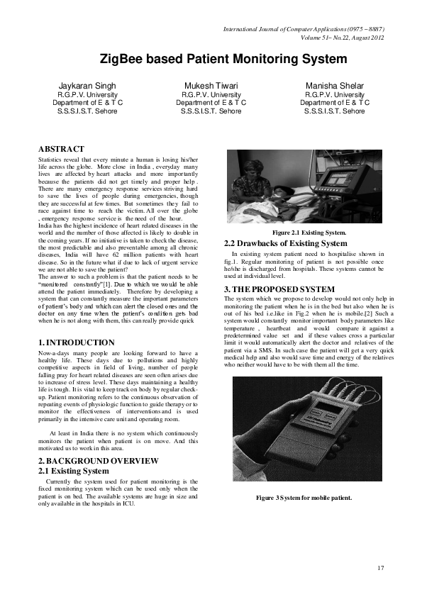Pdf Zigbee Based Patient Monitoring System