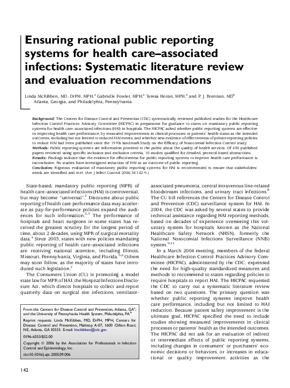(PDF) Ensuring rational public reporting systems for health care ...