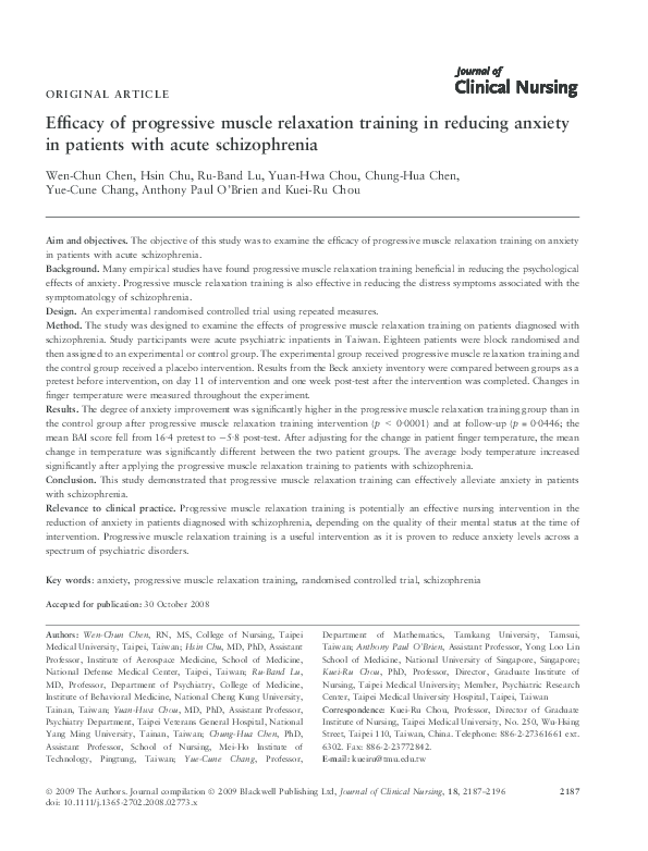 La relaxation progressive de Jacobson : instructions