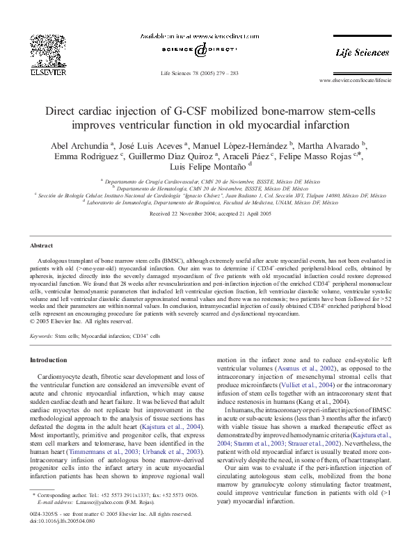(PDF) Direct cardiac injection of G-CSF mobilized bone-marrow stem ...
