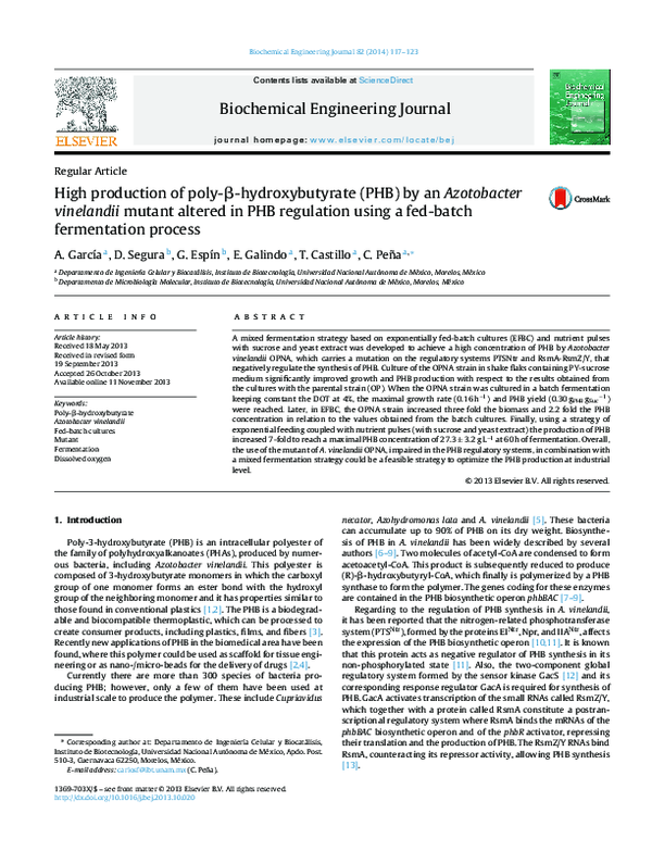 (PDF) Biosynthesis of poly-β-hydroxybutyrate (PHB) with a high ...