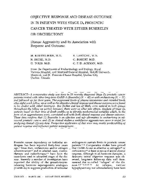 (PDF) Objective response and disease outcome in 59 patients with stage ...