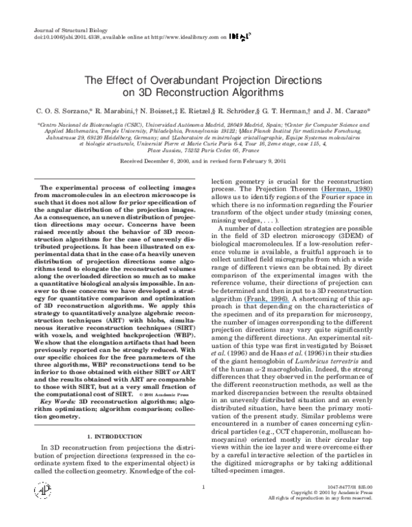 (PDF) The Effect of Overabundant Projection Directions on 3D ...