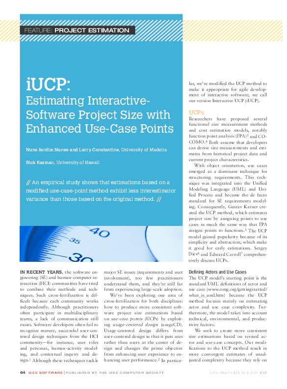 Pdf Estimating Interactive Software Project Size With Iucp