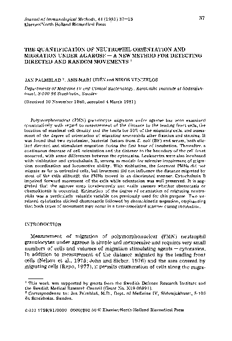 (PDF) The quantification of neutrophil orientation and migration under ...