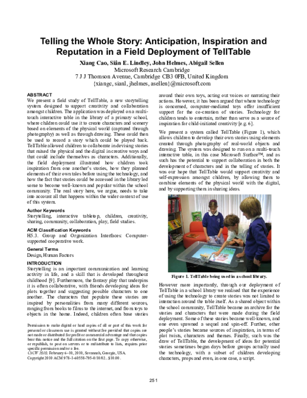 (PDF) Telling the whole story