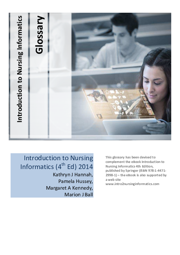(PDF) Glossary Intro to Nursing Informatics