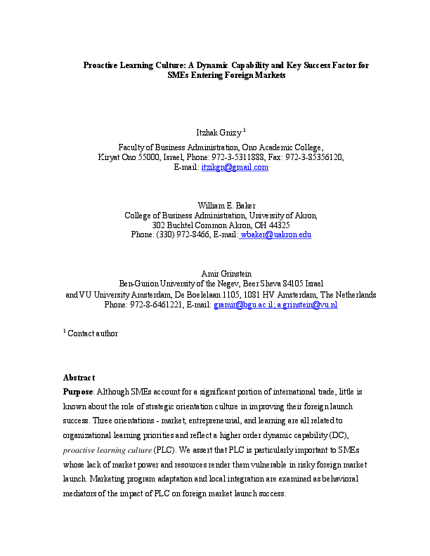 (PDF) Proactive Learning Culture: A Dynamic Capability and Key Success ...