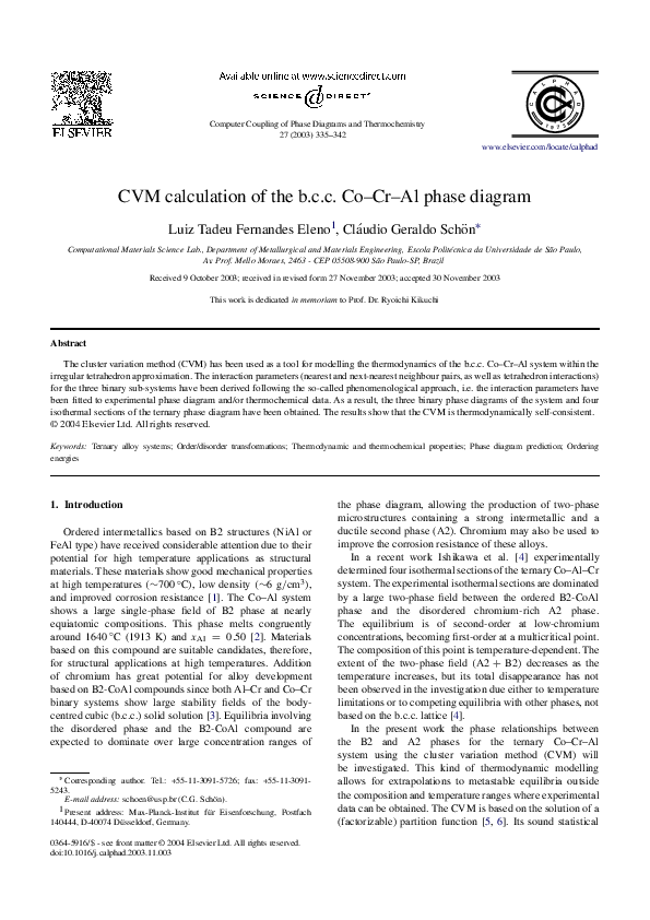 (PDF) Co-Cr–Al phase diagram