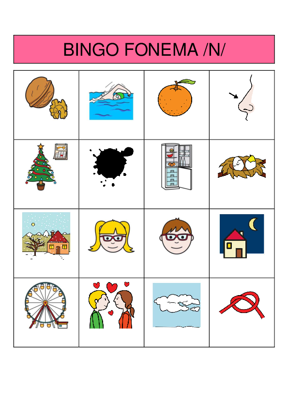 LOS FONEMAS Bingo Card - patagonland.cl