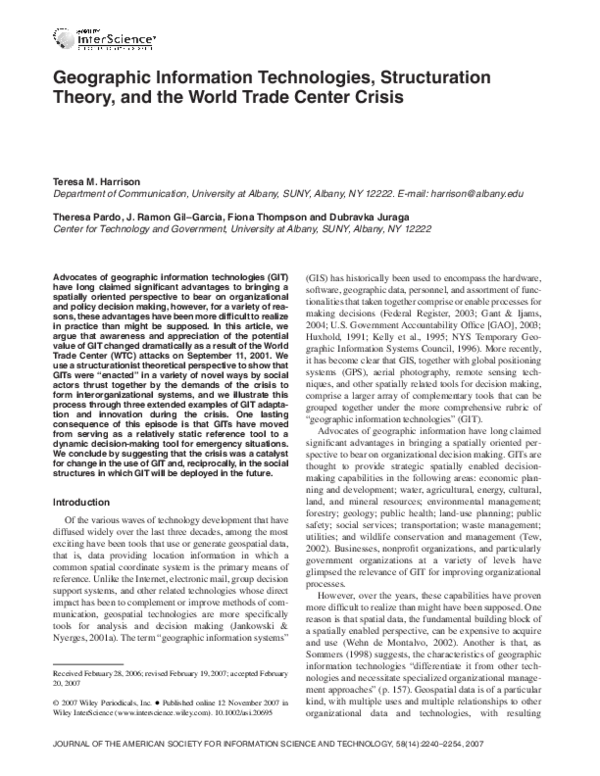 (PDF) Geographic information technologies, structuration theory, and ...