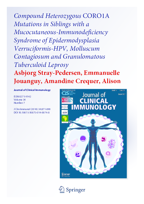 (PDF) Compound Heterozygous CORO1A Mutations in Siblings with a ...