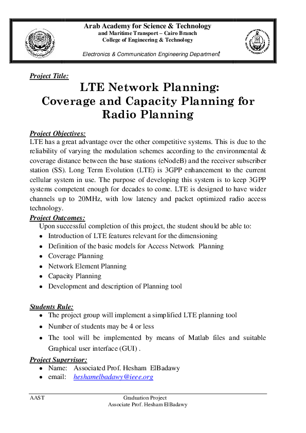 Pdf Lte Network Planning Coverage And Capacity Planning For Radio Planning