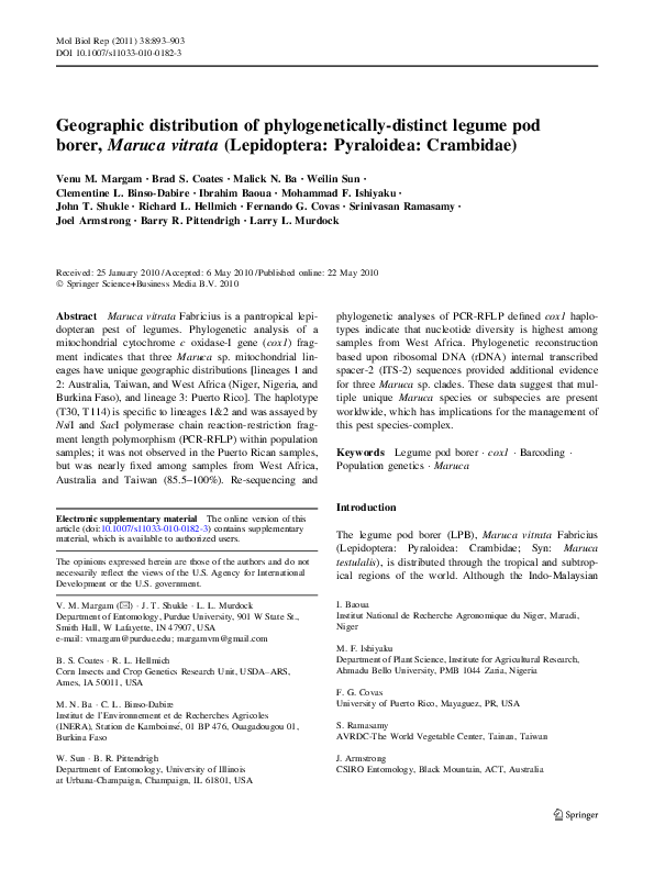 (PDF) Geographic distribution of phylogenetically-distinct legume pod ...