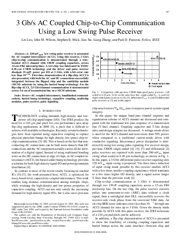 (PDF) 3 Gb/s AC Coupled Chip-to-Chip Communication Using a Low Swing ...