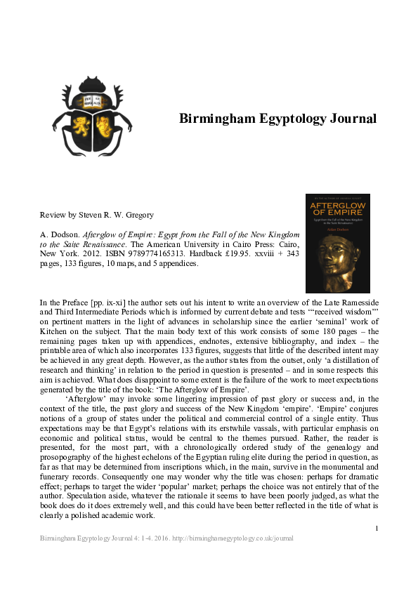 (PDF) The Riddle of the Renaissance during the reign of Ramesses XI ...