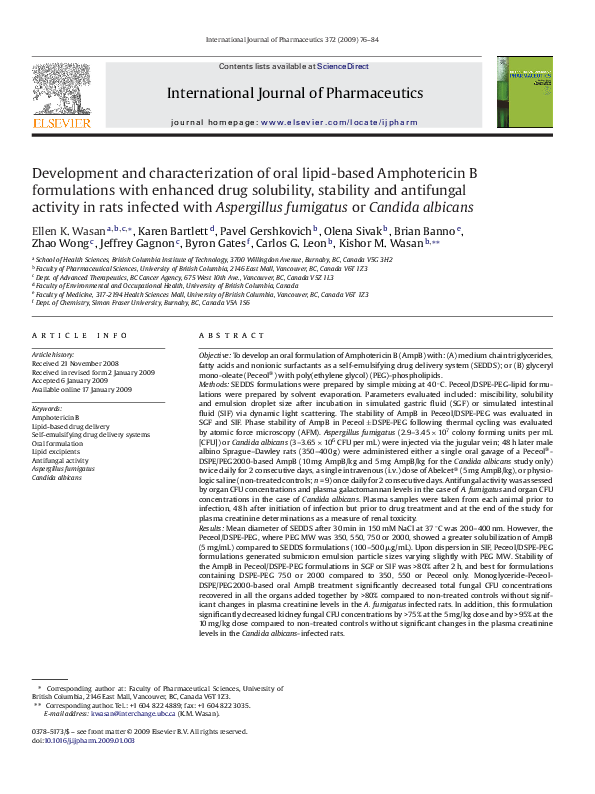 (PDF) Development and characterization of oral lipid-based amphotericin ...