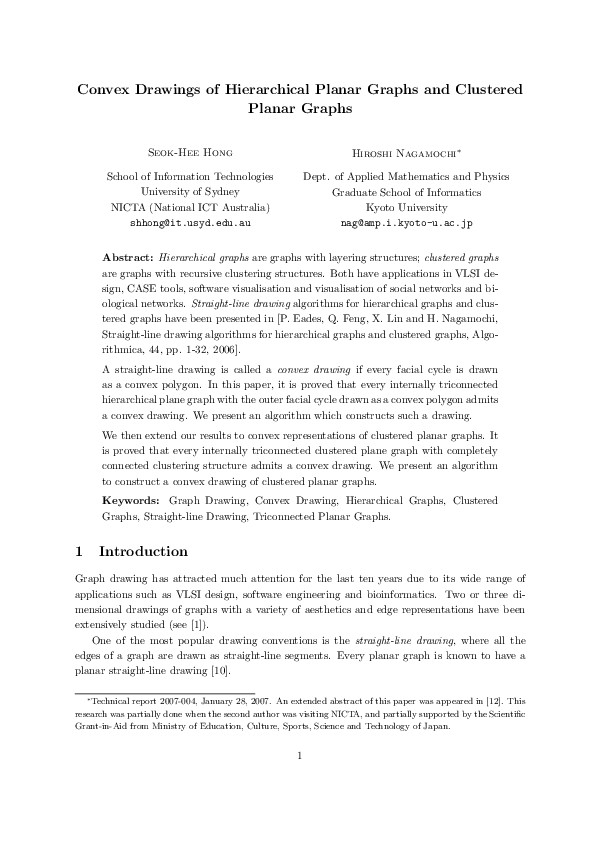 (PDF) Convex drawings of hierarchical planar graphs and clustered planar graphs