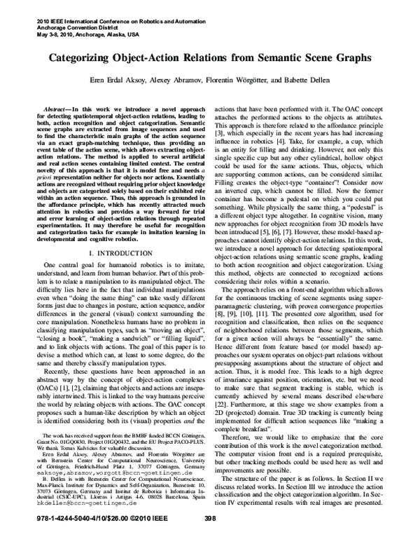 (PDF) Categorizing object-action relations from semantic scene graphs