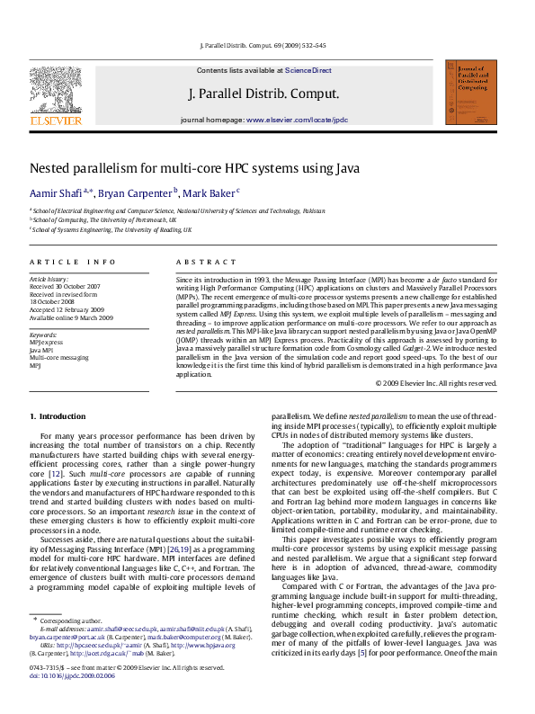 Pdf Nested Parallelism For Multi Core Hpc Systems Using Java 2755