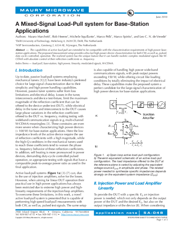 (PDF) A mixed-signal load-pull system for base-station applications