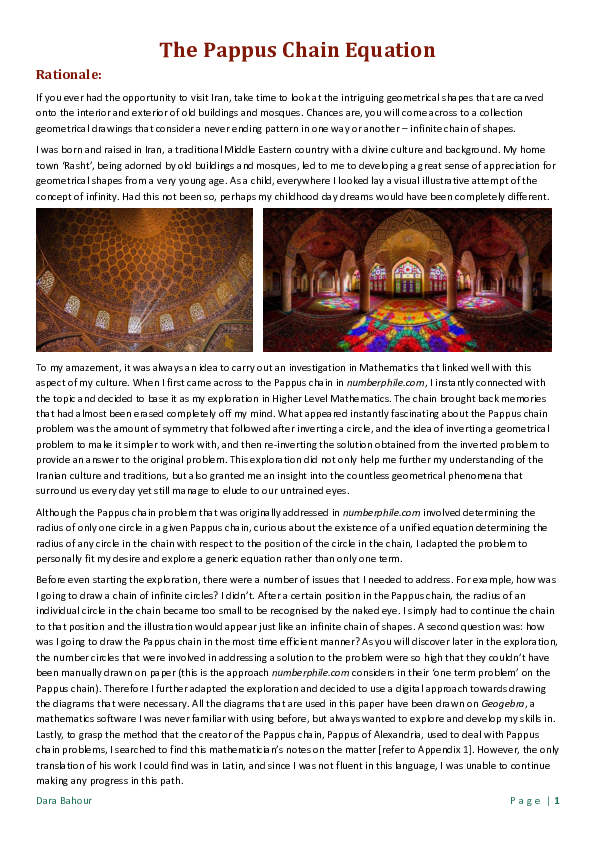 (PDF) International Baccalaureate Mathematics Exploration: The Pappus ...