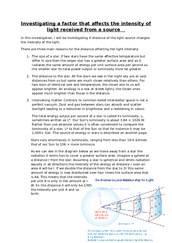 two factors that affect the brightness of a star