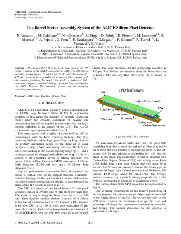 Pdf The Barrel Sector Assembly System Of The Alice Silicon Pixel Detector