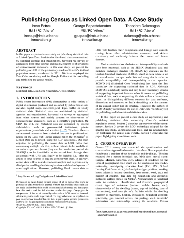 (PDF) Publishing census as linked open data