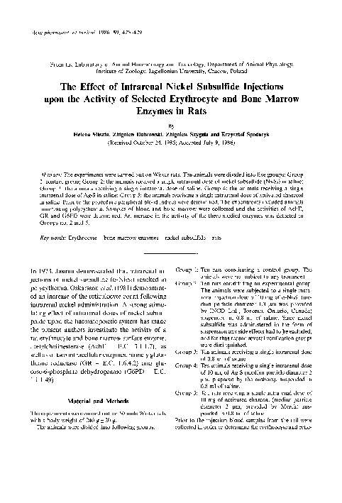 (PDF) The Effect of Intrarenal Nickel Subsulfide Injections upon the ...